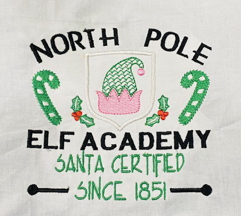 Elf North Pole Academy Applique – Bella Bleu Embroidery