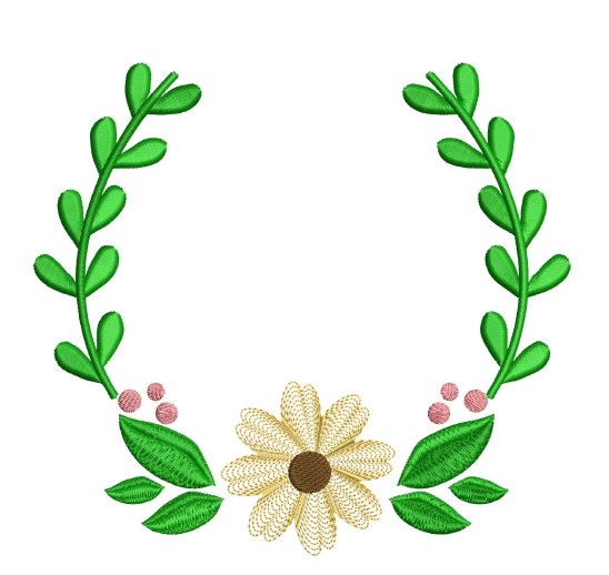 Floral Wreath Embroidery Design Bella Bleu Embroidery 8197