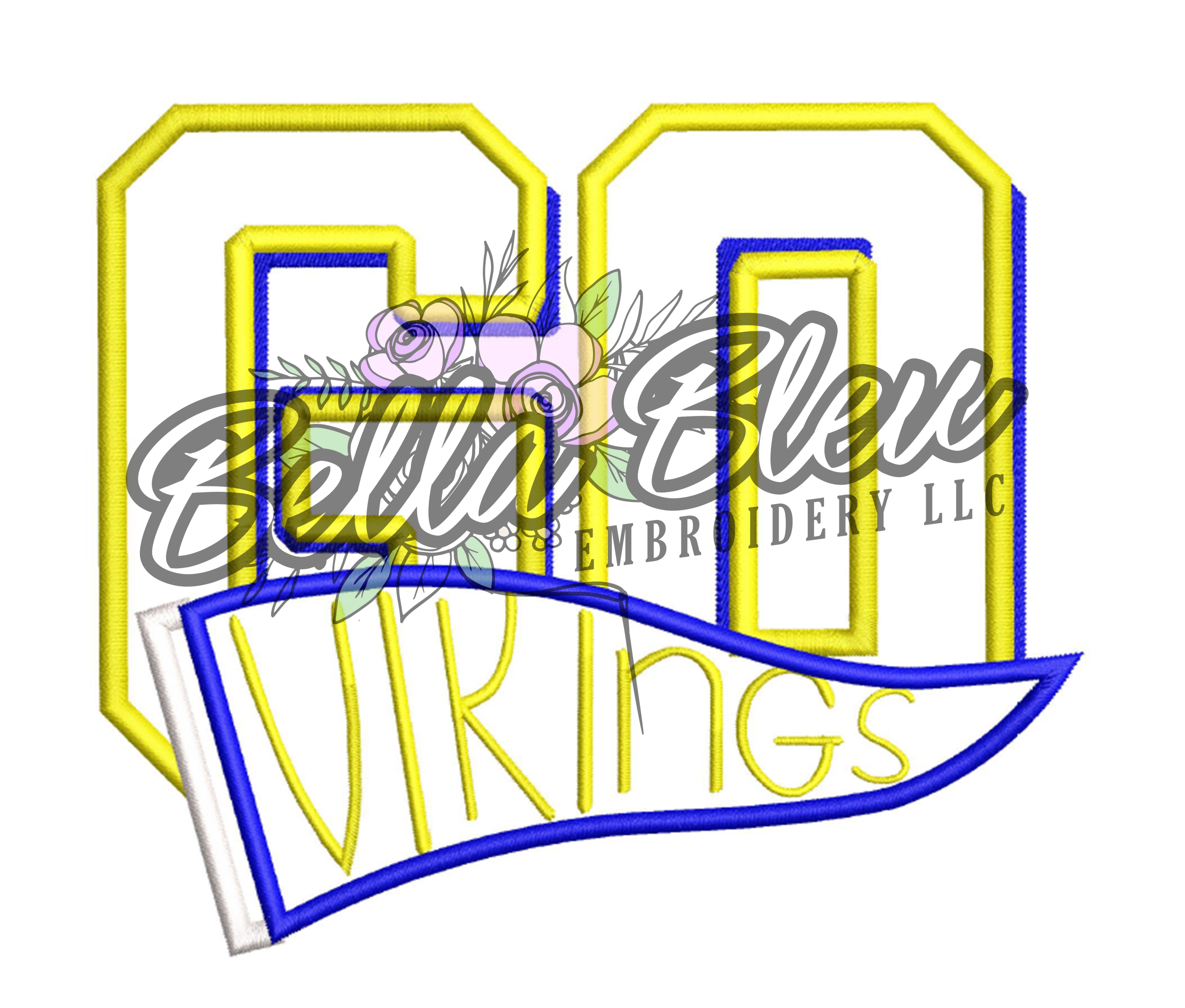 Go Vikings Pennant Applique – Bella Bleu Embroidery