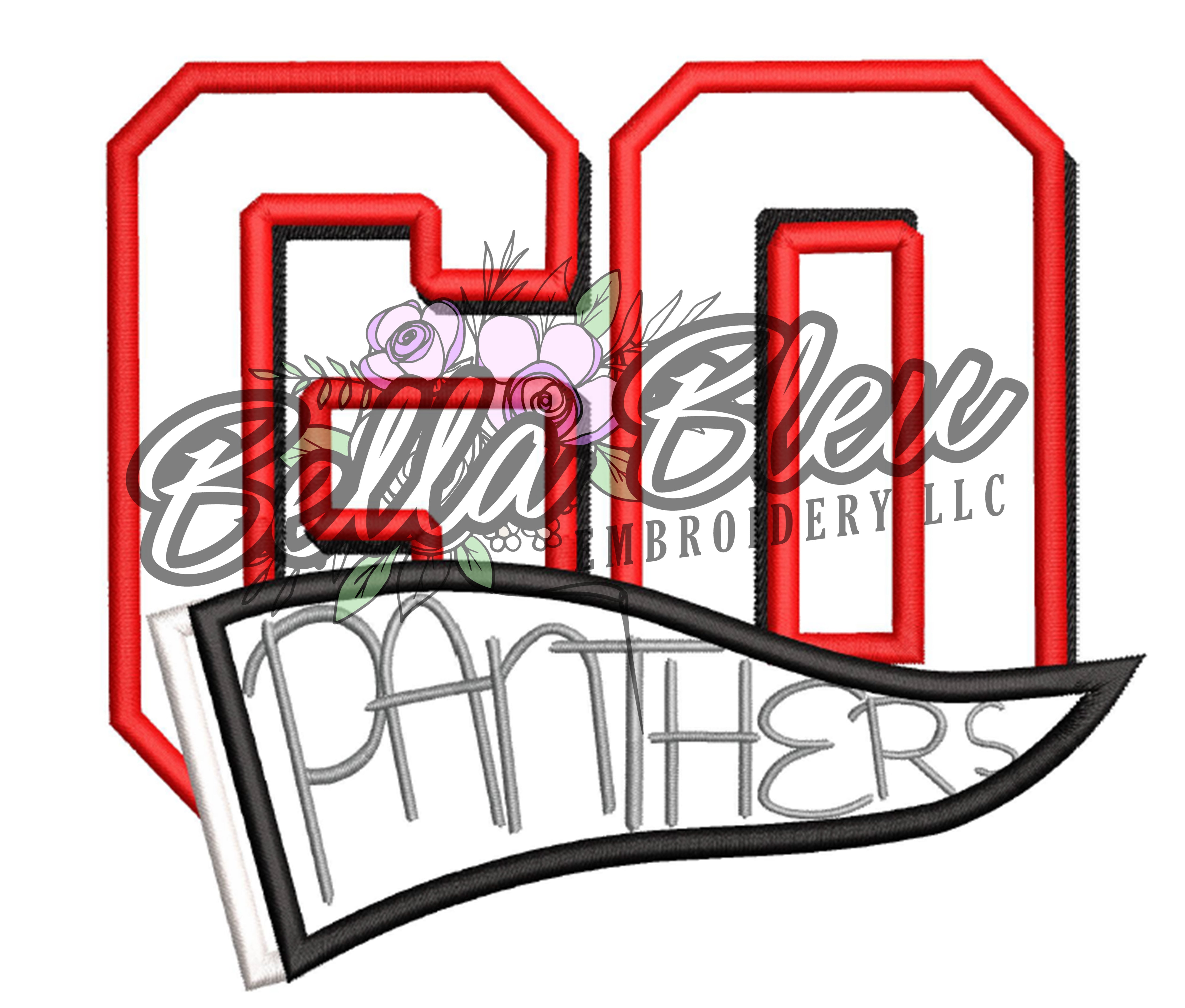 Go Panthers Pennant Applique – Bella Bleu Embroidery