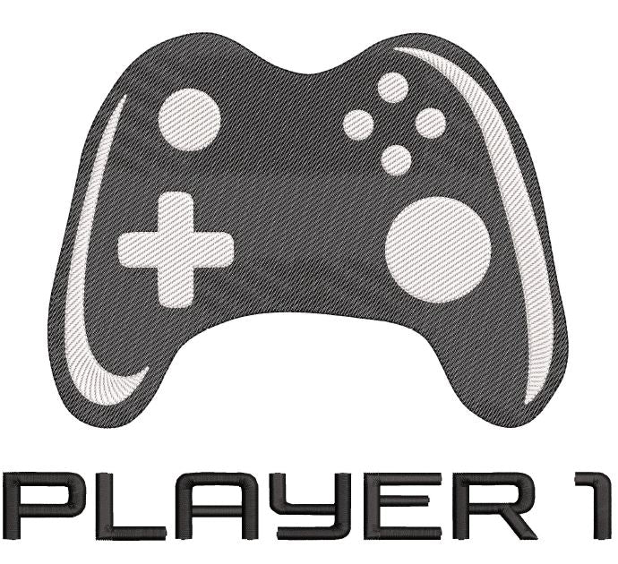 Gamers Player 1 & Player 2 Sketchy design| Bella Bleu Embroidery