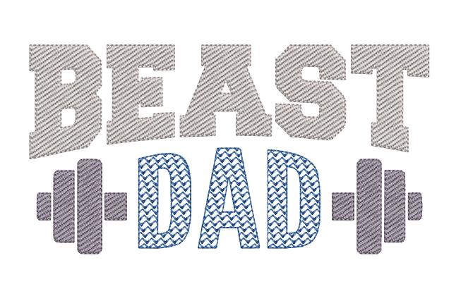 Beast Dad Fathers Day saying design sketchy – Bella Bleu Embroidery