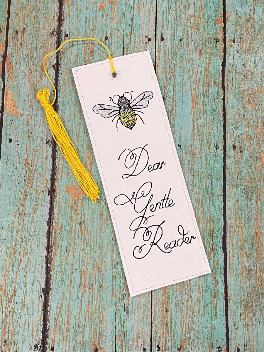 Dear Gentle Reader Bookmark ITH Inspired Bridgerton| Bella Bleu Embroidery