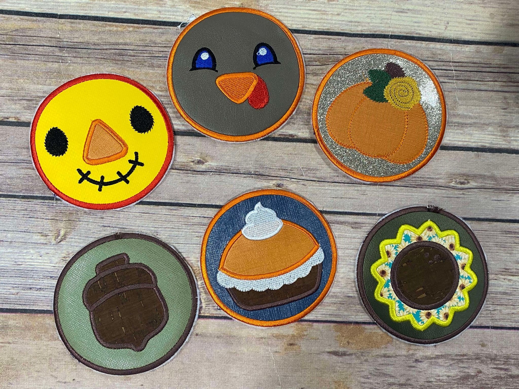 Thanksgiving Too ITH Coaster Set – Bella Bleu Embroidery
