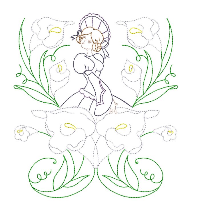 Calla Lily Southern Ladies Colorwork 3 – Bella Bleu Embroidery