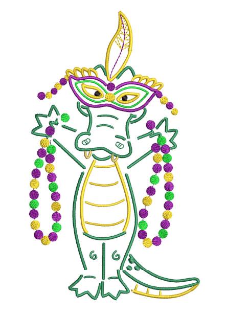 Mardi Gras Alligator 10 | Bella Bleu Embroidery