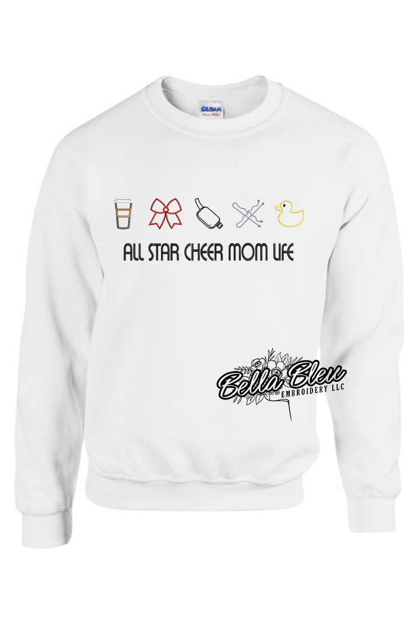 All Star Cheer Mom Life 4 sizes – Bella Bleu Embroidery