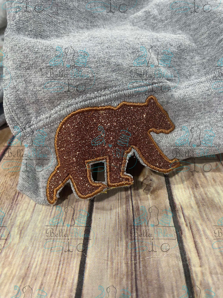 Bear Side Design Applique 3 sizes – Bella Bleu Embroidery