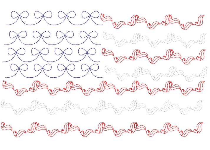 4th of July Bow Motif flag – Bella Bleu Embroidery