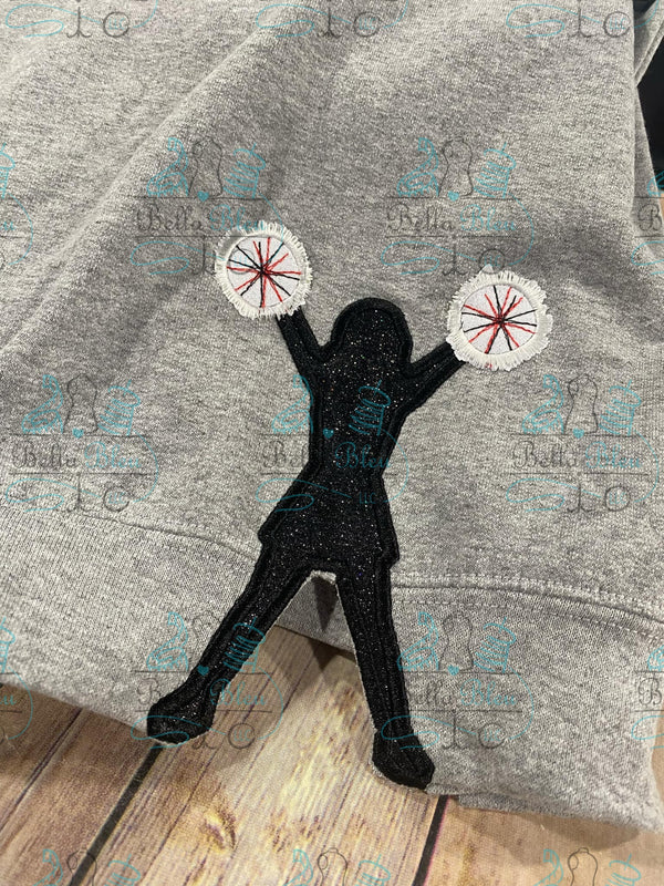 Cheerleader with Pom Poms Side Design Applique 3 sizes – Bella Bleu ...