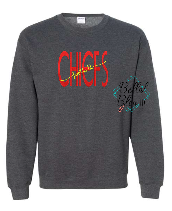Chiefs Football Word Art – Bella Bleu Embroidery