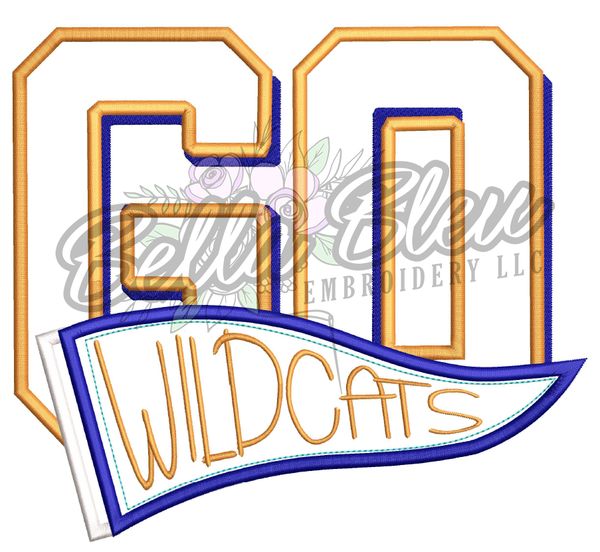 Go Wildcats Pennant Applique – Bella Bleu Embroidery