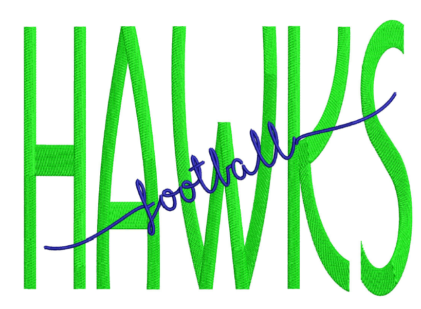 Hawks Football Word Art – Bella Bleu Embroidery