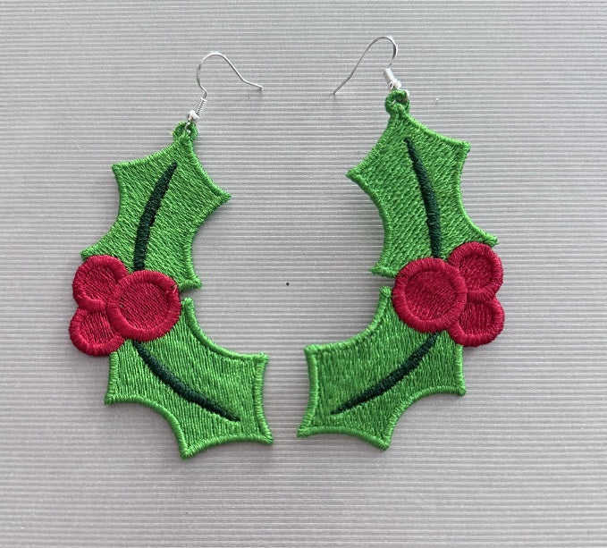 Holly FSL Earrings – Bella Bleu Embroidery