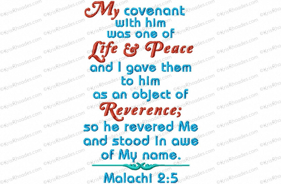 KRD Bible Verse Malachi 2-5 – Bella Bleu Embroidery