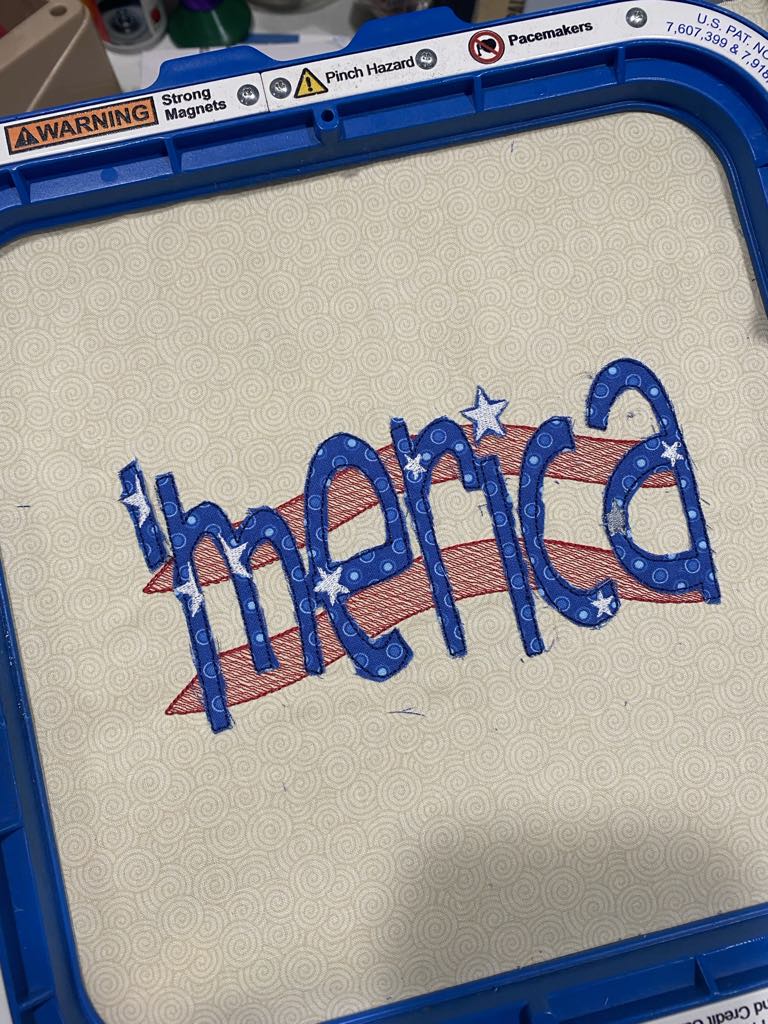'Merica Applique Bean Stitch – Bella Bleu Embroidery