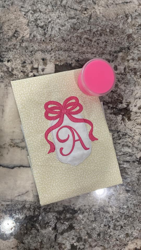 Bow Monogram Frame 1 – Bella Bleu Embroidery