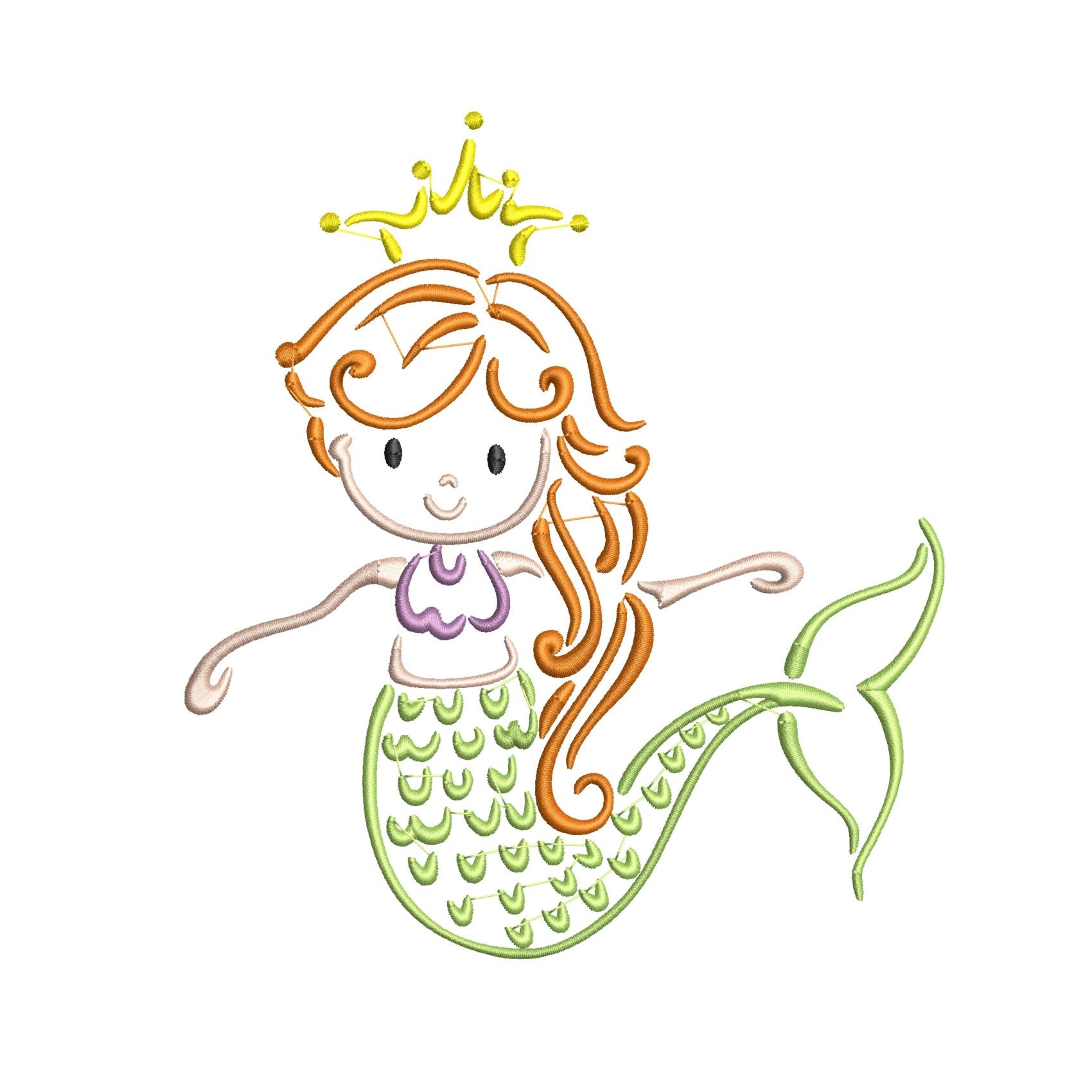 KRD Outline Mermaid – Bella Bleu Embroidery