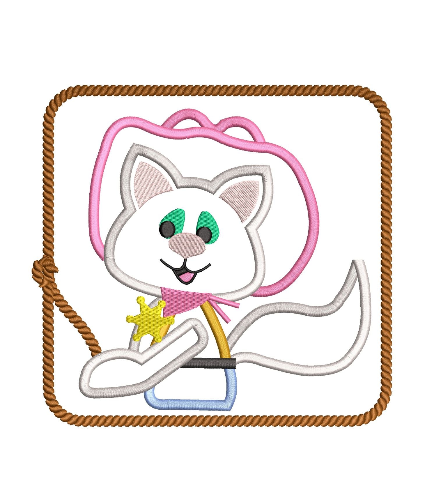 KRD Sheriff Cat Applique Square – Bella Bleu Embroidery