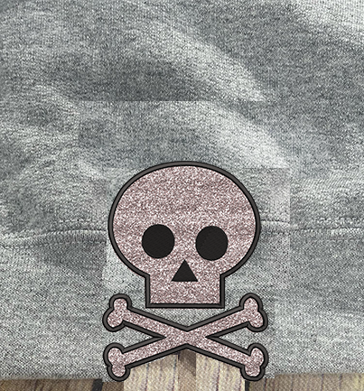 Skull and Cross bones Side Design Applique – Bella Bleu Embroidery