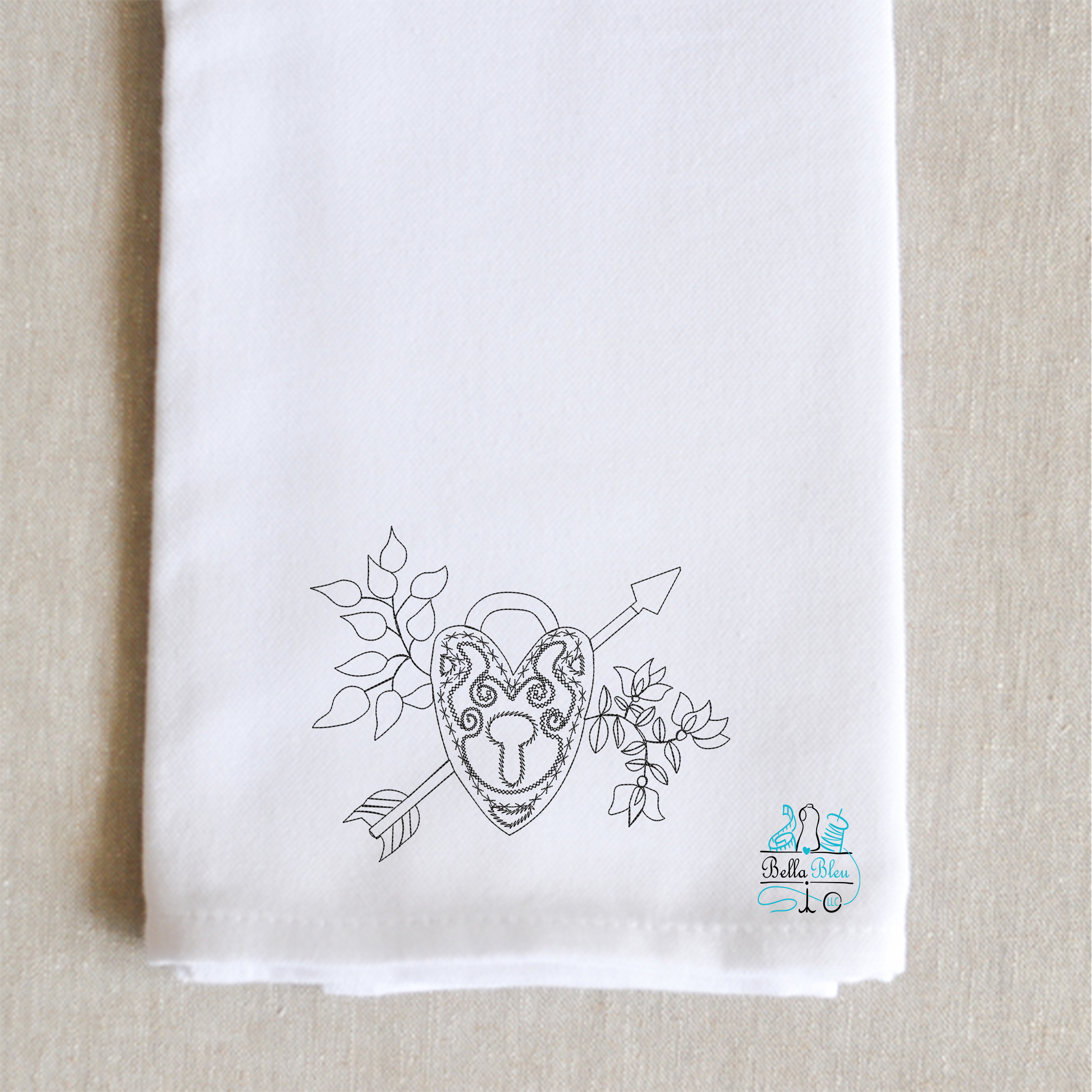Valentines Heart Lock Bean Stitch – Bella Bleu Embroidery