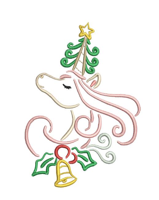 Unicorn at Christmas 7 – Bella Bleu Embroidery