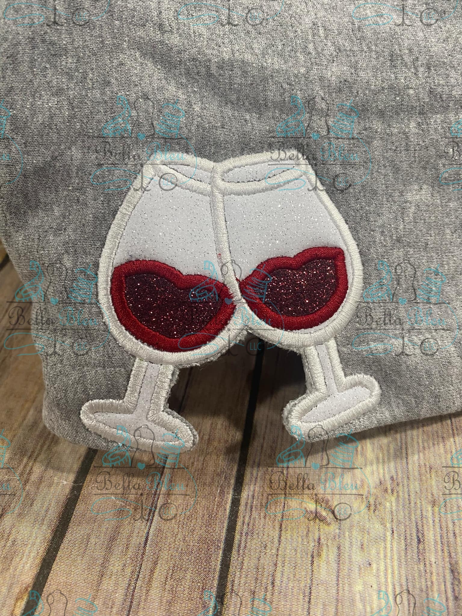 Wine Glasses Side Design Applique 3 sizes – Bella Bleu Embroidery
