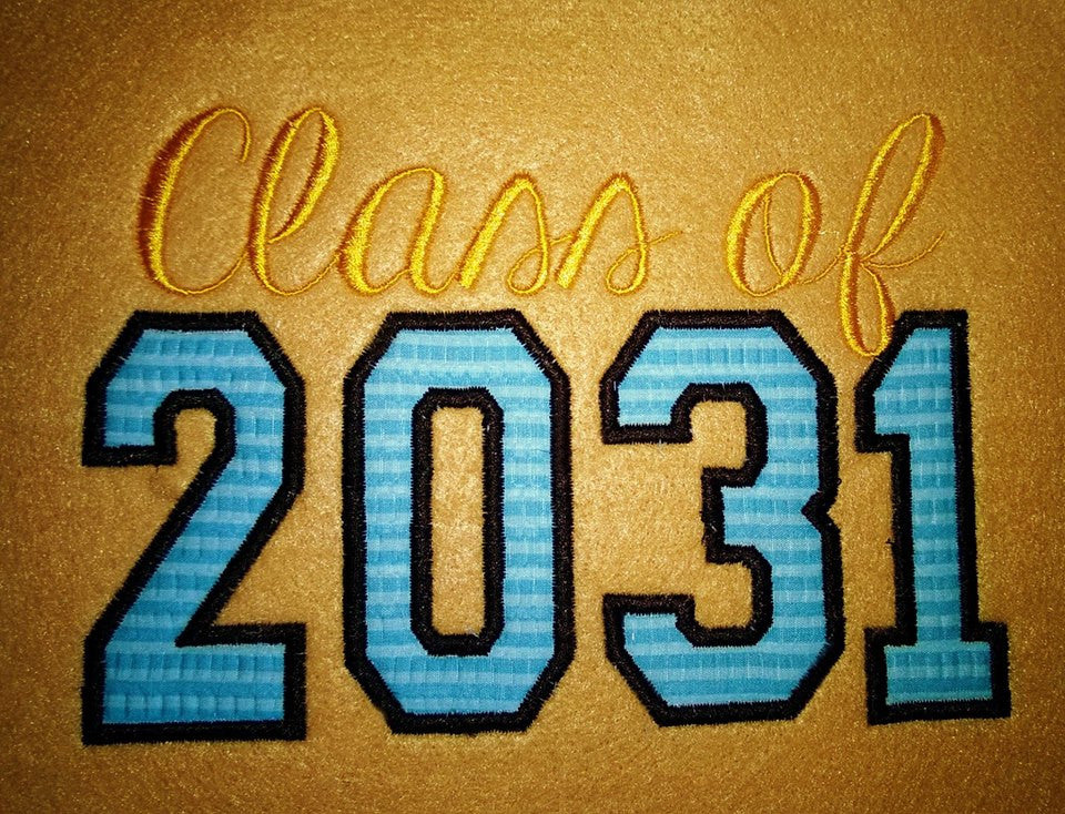 Graduation Class of 2031 School Machine Embroidery Applique Design ...