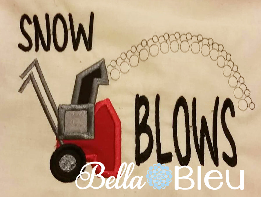 Snow Blows Snow Blower Machine Applique Embroidery Design – Bella Bleu ...