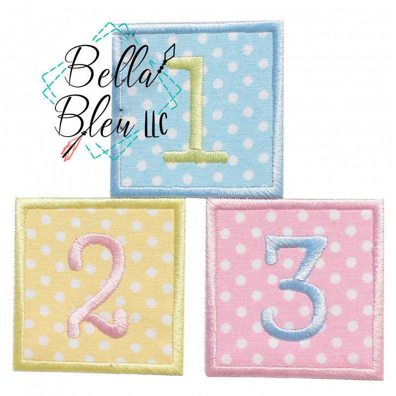 123 Baby Blocks| Bella Bleu Embroidery