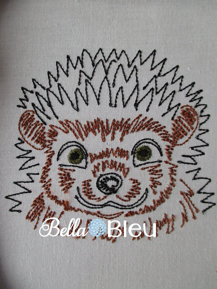 Porcupine Wild Animal machine colorwork embroidery design – Bella Bleu ...