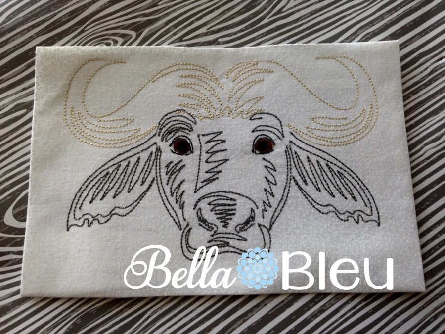 Water Buffalo machine embroidery design| Bella Bleu Embroidery
