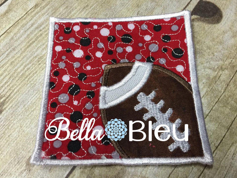 ITH Football In the Hoop Coaster Embroidery design – Bella Bleu Embroidery