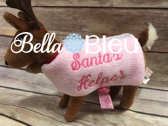 ITH Elf Reindeer Santa's Helper jacket Blanket machine embroidery desi ...