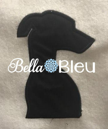 Silhouette Whippet Dog Machine Embroidery Applique Design – Bella Bleu ...