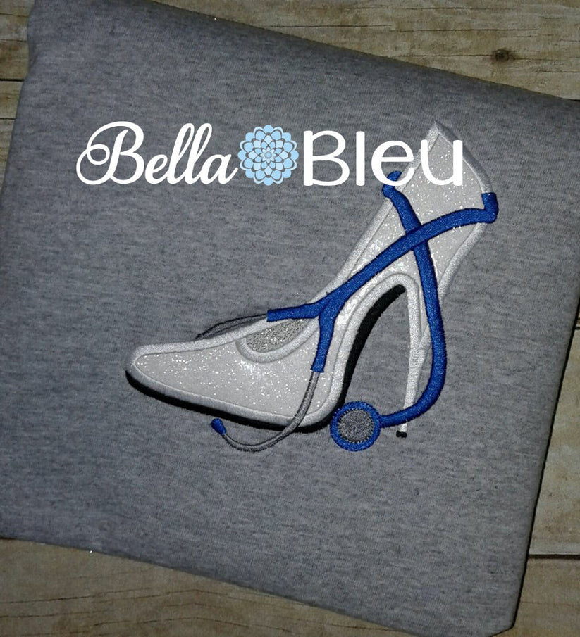Sexy Nurse Doctor Dr Stethoscope Slipper Stiletto Heels Applique Embro ...