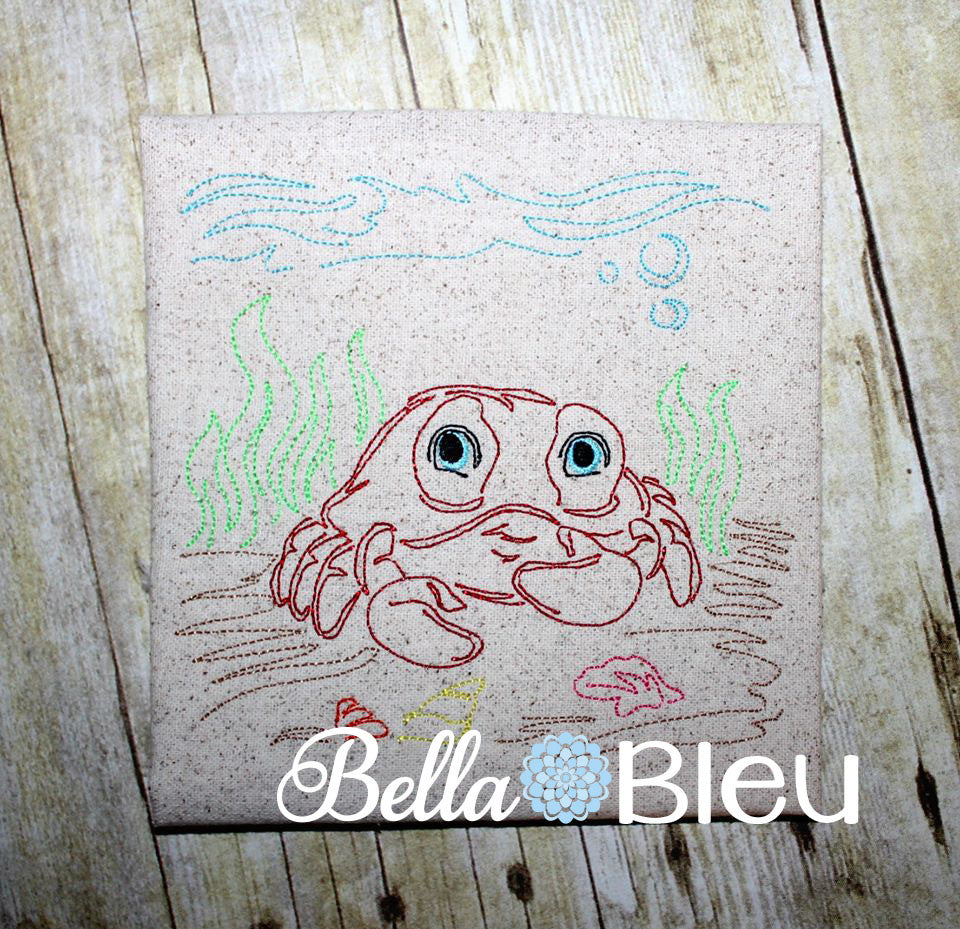 Nautical Sea Crab machine embroidery Beautiful Colorwork Redwork Quick ...