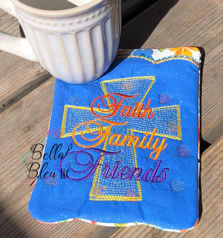 Faith Family Friends Sketchy Cross | Bella Bleu Embroidery