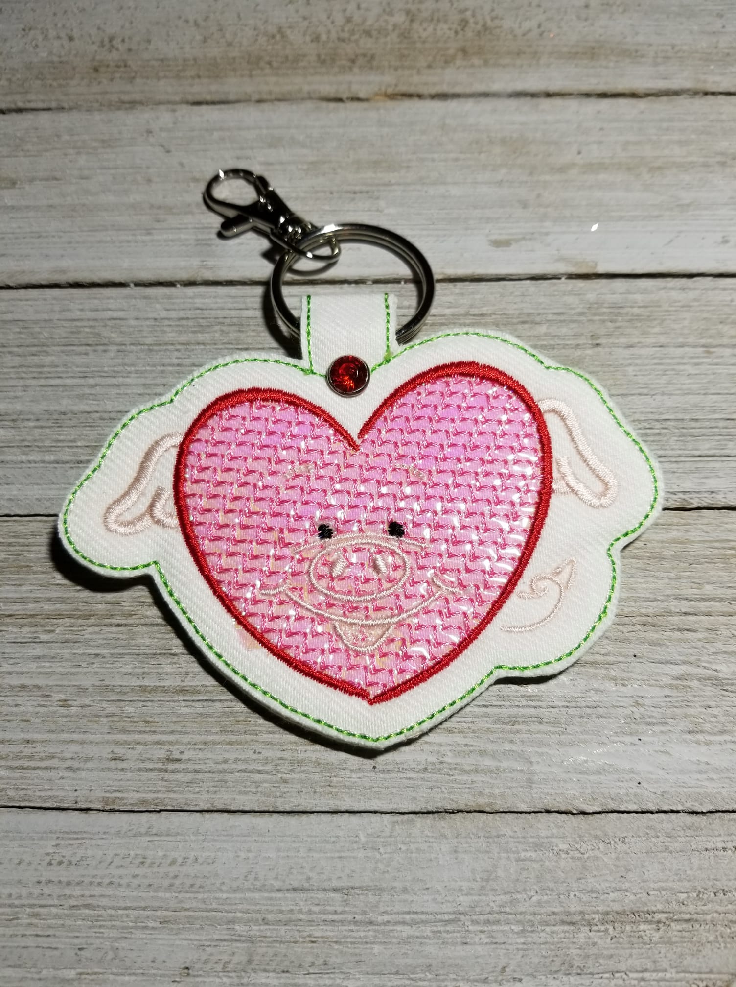In the Hoop Piggy Sketchy Key Fob – Bella Bleu Embroidery