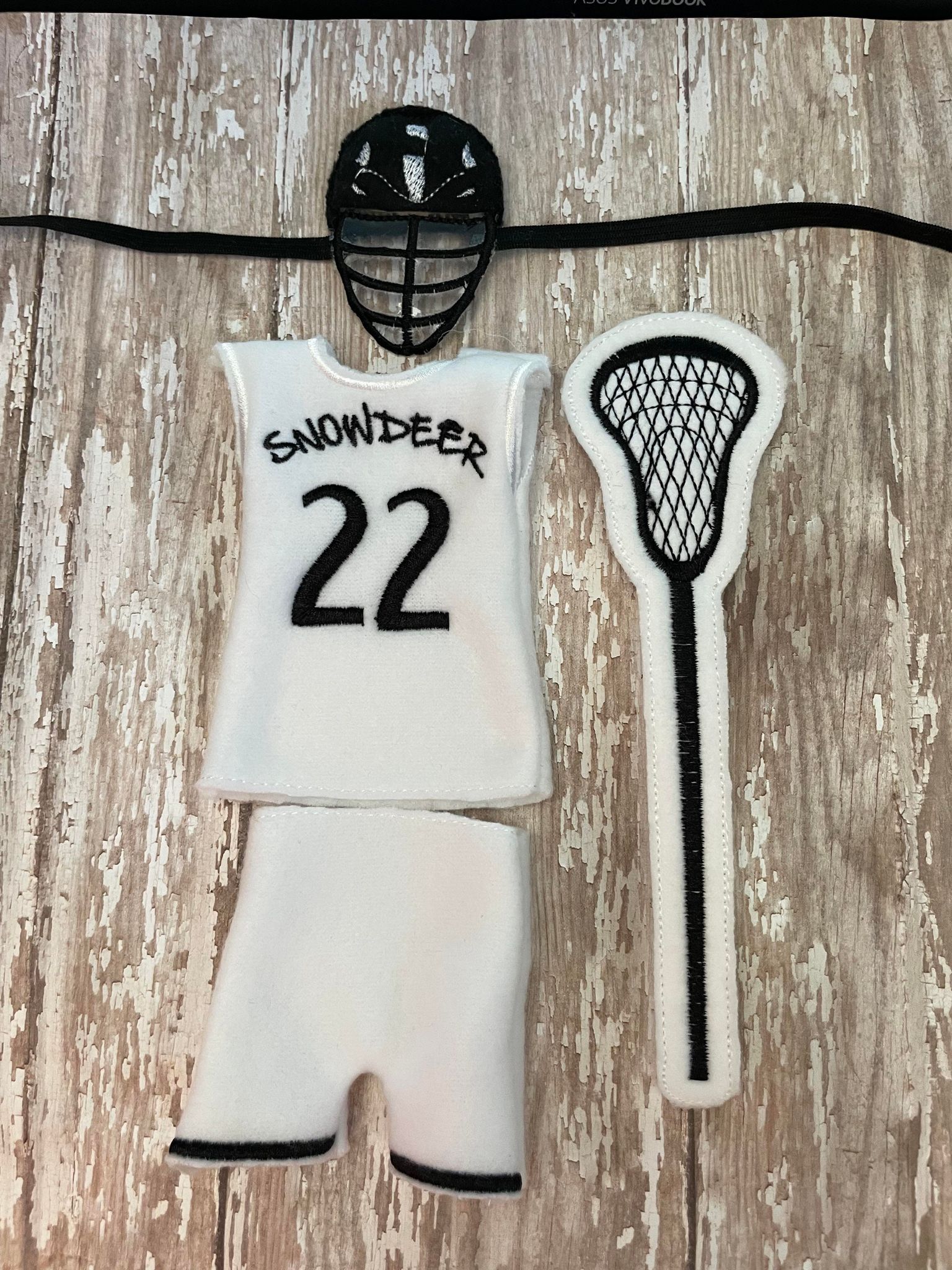 Lacrosse Costume ITH Elf Sweater Shirt Set – Bella Bleu Embroidery