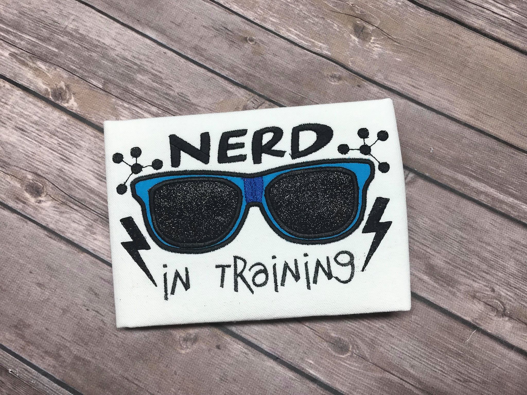 Nerd in Training back to school applique machine embroidery design ...
