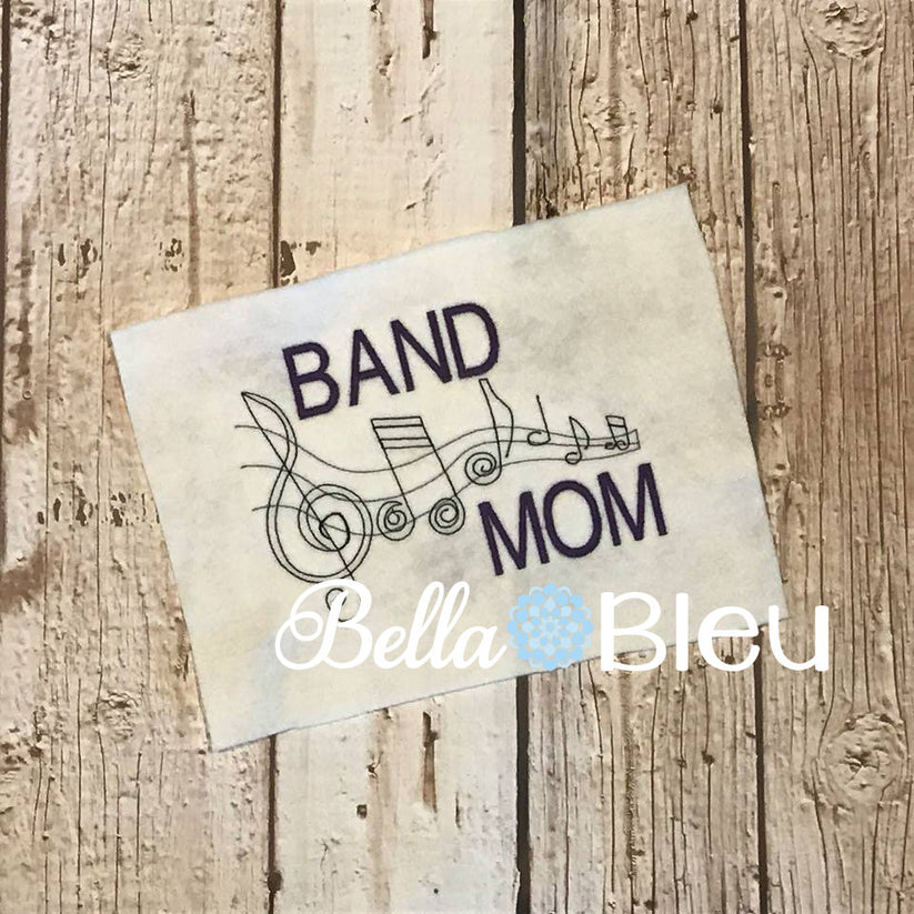 Marching Band Mom with Music Notes Machine Embroidery design – Bella ...