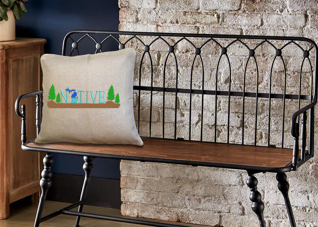 Michigan Native Fill Embroidery Design Monogram | Bella Bleu Embroidery