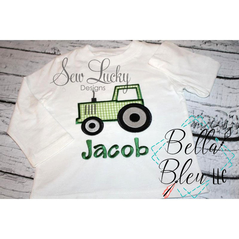 Tractor Applique – Bella Bleu Embroidery