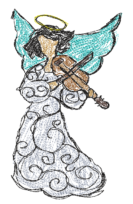 Angel Scribble 10| Bella Bleu Embroidery