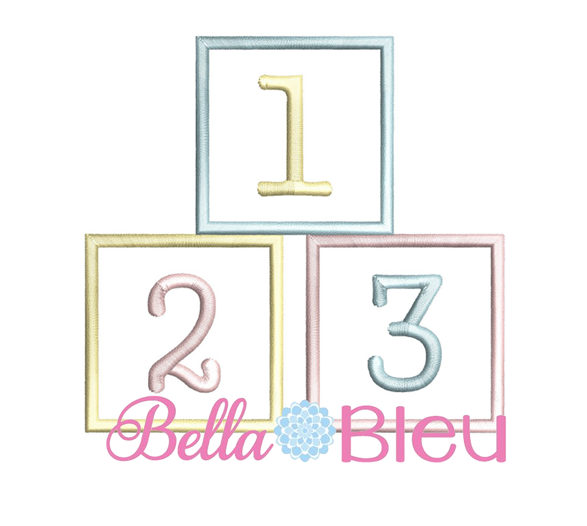 123 Baby Blocks| Bella Bleu Embroidery