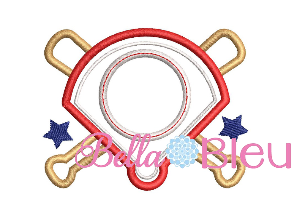 Baseball Field Monogram Applique Embroidery Design SL| Bella Bleu ...