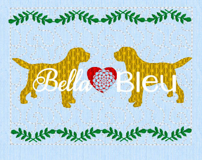 Labrador Retriever Golden Black or Chocolate Faux Smocking Machine Emb ...