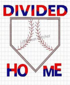 Baseball Divided House Applique Embroidery Design| Bella Bleu Embroidery