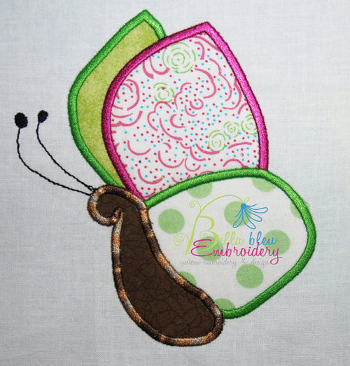 Spring Butterfly Applique Machine Embroidery Design| Bella Bleu Embroidery